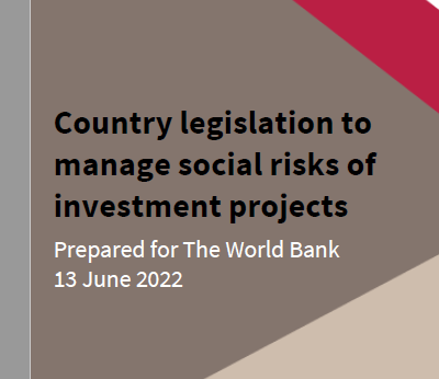 Country legislation to manage social risks of investment projects ...